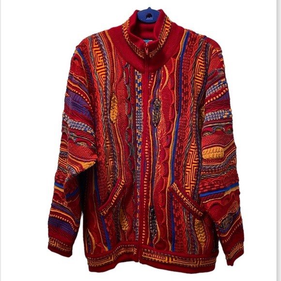 Emaroo Australia | Sweaters | Vintage Emaroo Australia Bold Knit Zip Front Cardigan Sweater Sz L ...